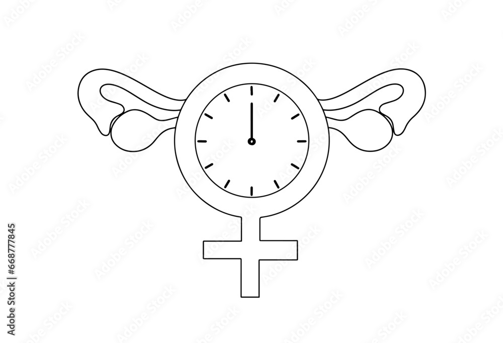Menopause. Symbol of Venus. One line Stock Vector | Adobe Stock