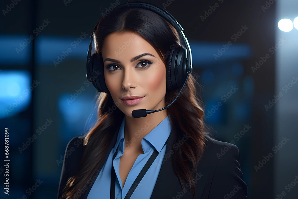 An epitome of grace and professionalism, a beautiful female customer ...