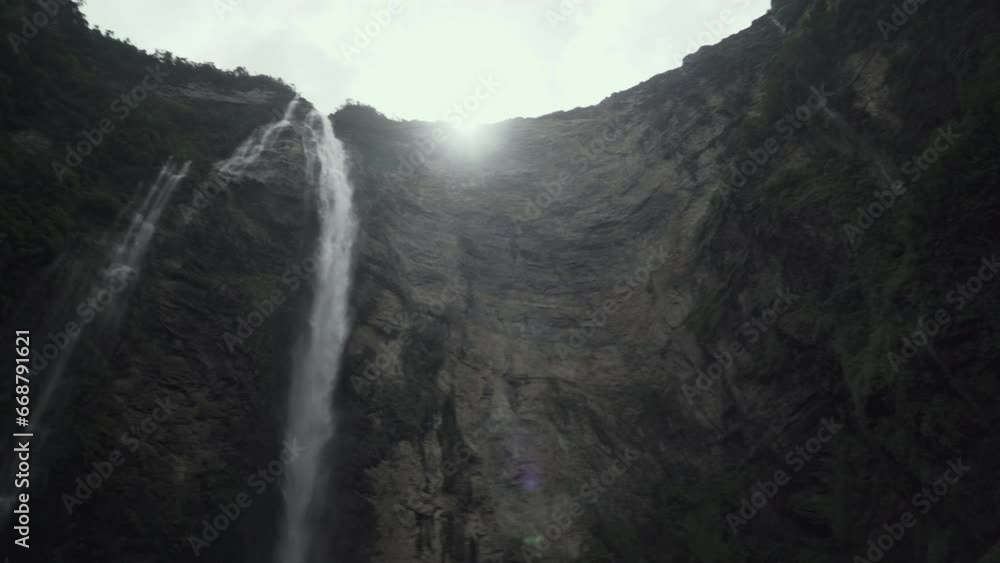 Gocta Cataracts, Catarata del Gocta, are perennial waterfalls with two ...