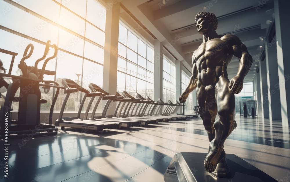 Modern Gym Room Fitness Center With Equipment And Machines. A greek ...