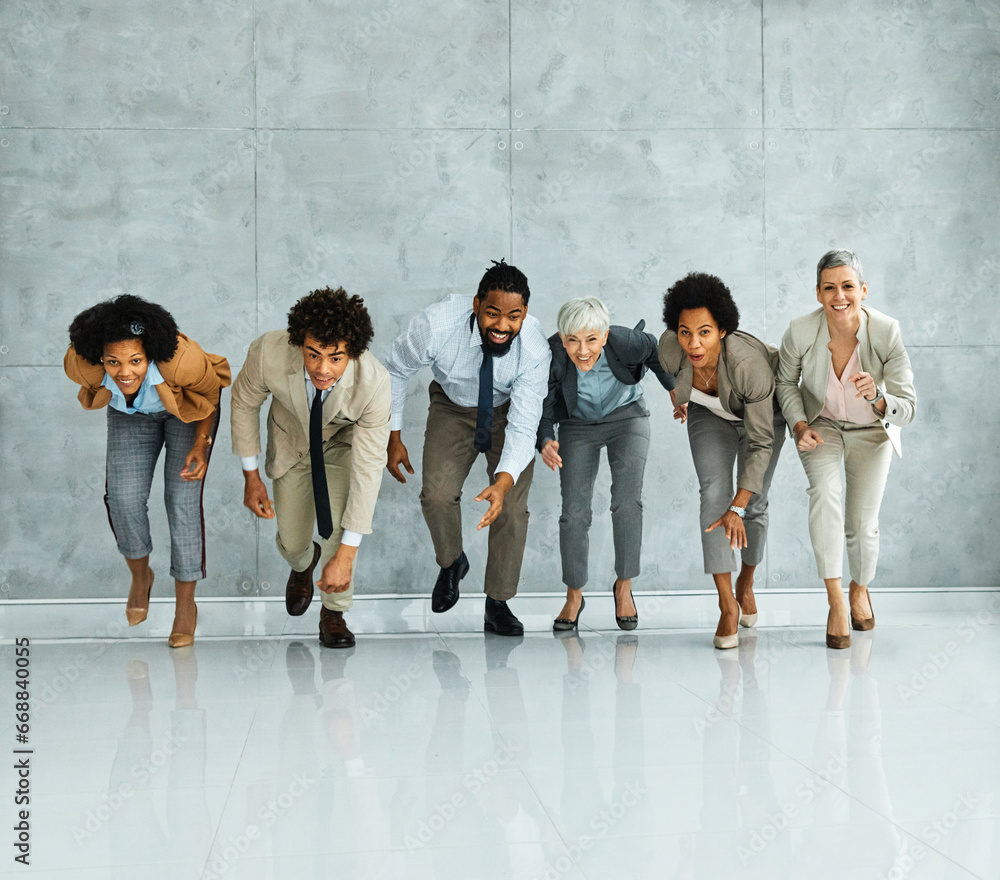 young business people meeting office teamwork group fun competition ...