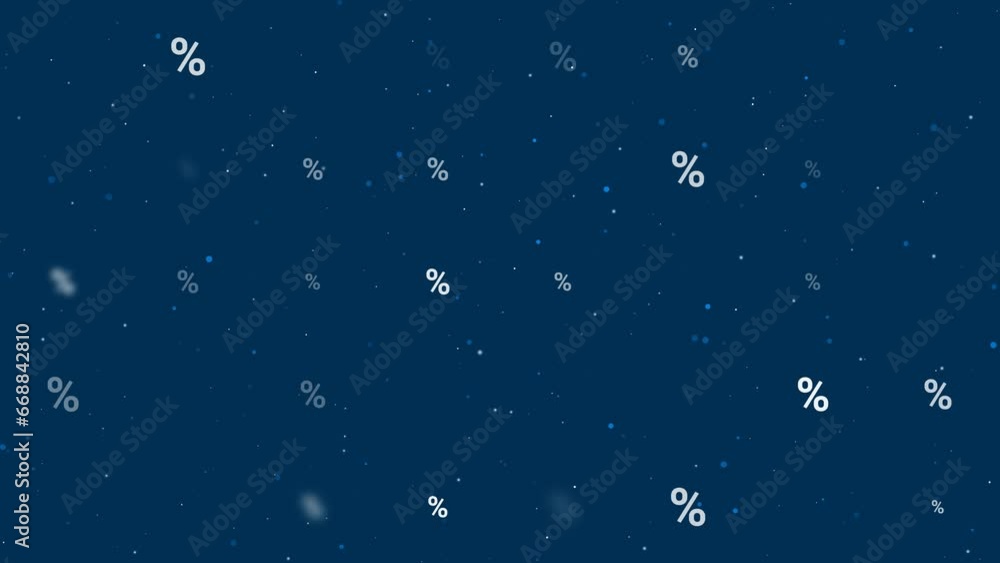 Template animation of evenly spaced percent symbols of different sizes ...