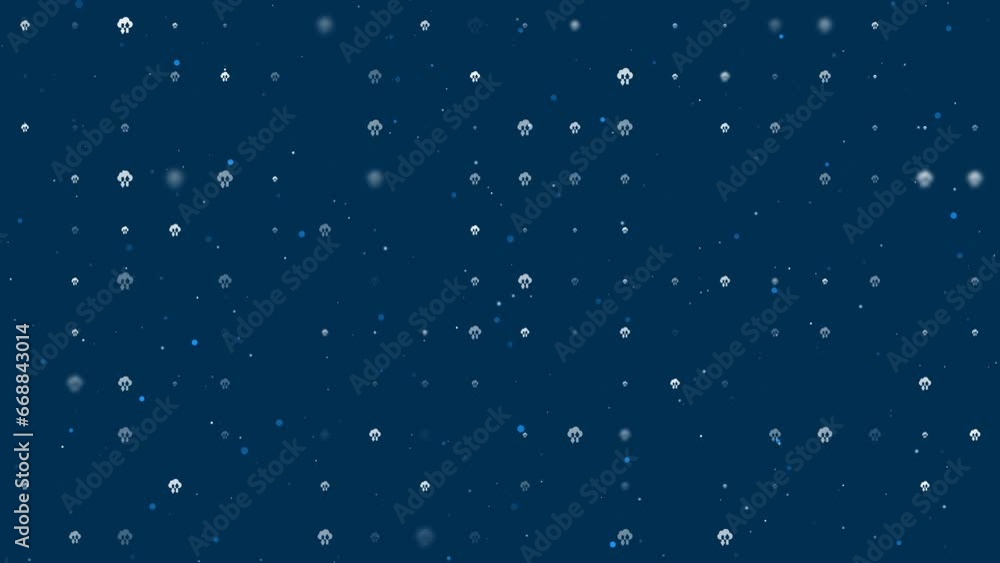 Template animation of evenly spaced cloud technology symbols of ...