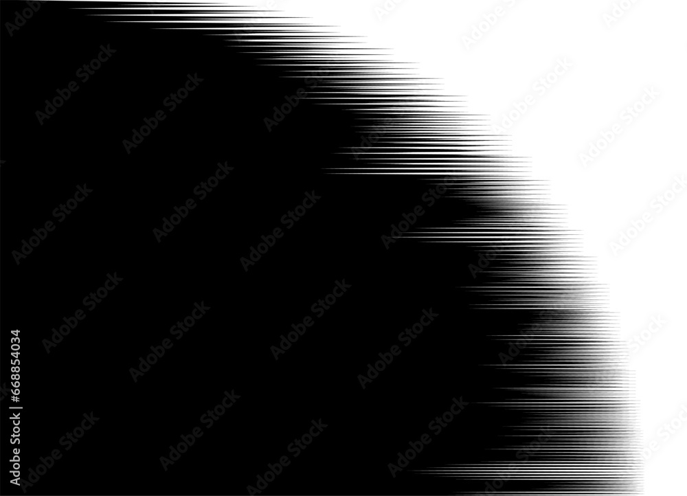 Black and white vector pattern with a radius with a smooth transition ...