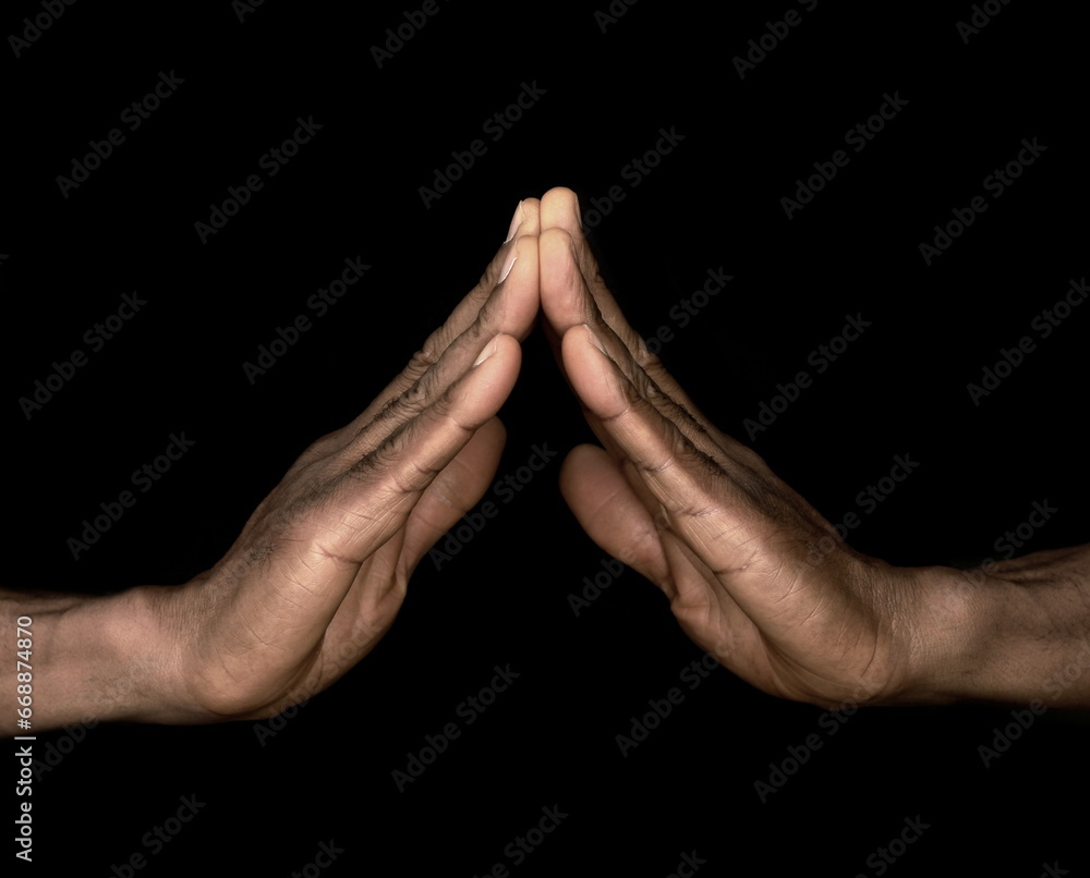 sign language with hand gestures speaking body language with people on ...