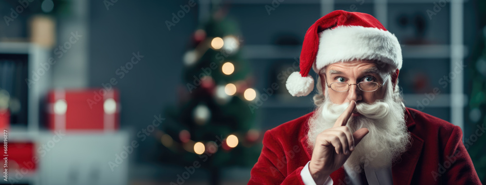 Secret Santa poster for Merry Christmas and Happy New Year with copy ...