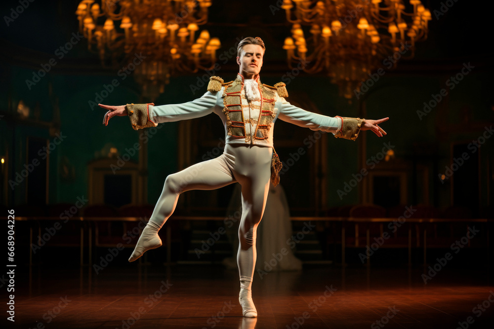 Russian Ballet Elegance: A Russian Man Shines as a Ballet Dancer in a ...