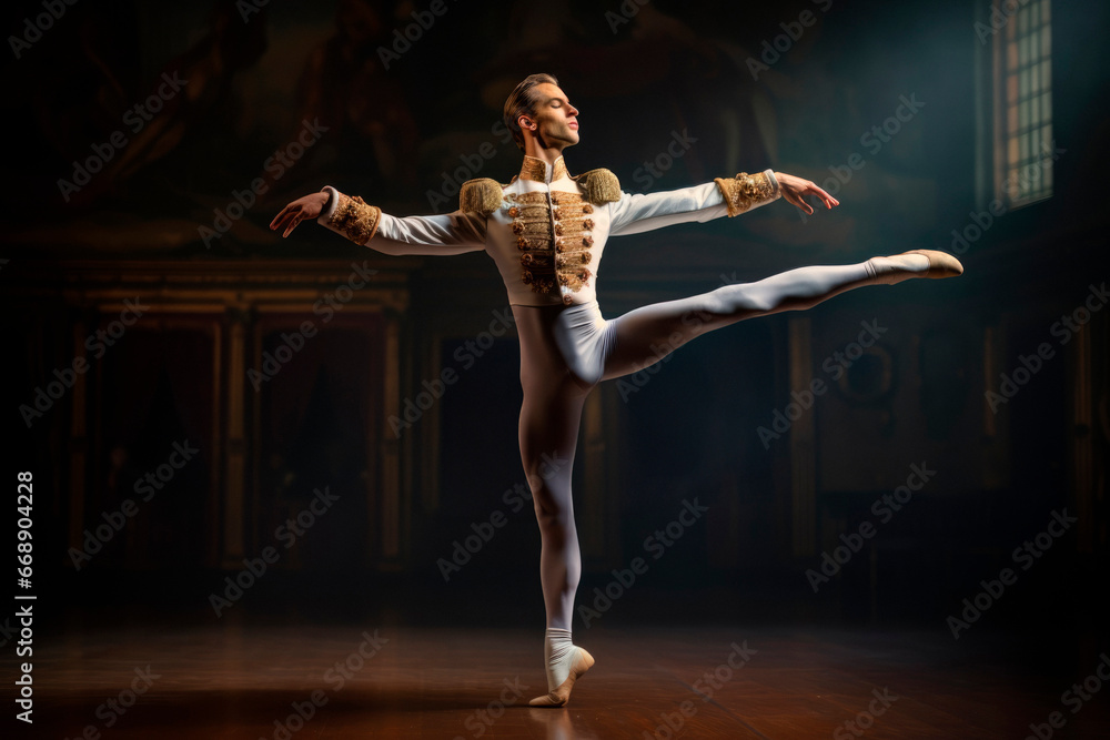 Russian Ballet Elegance: A Russian Man Shines as a Ballet Dancer in a ...