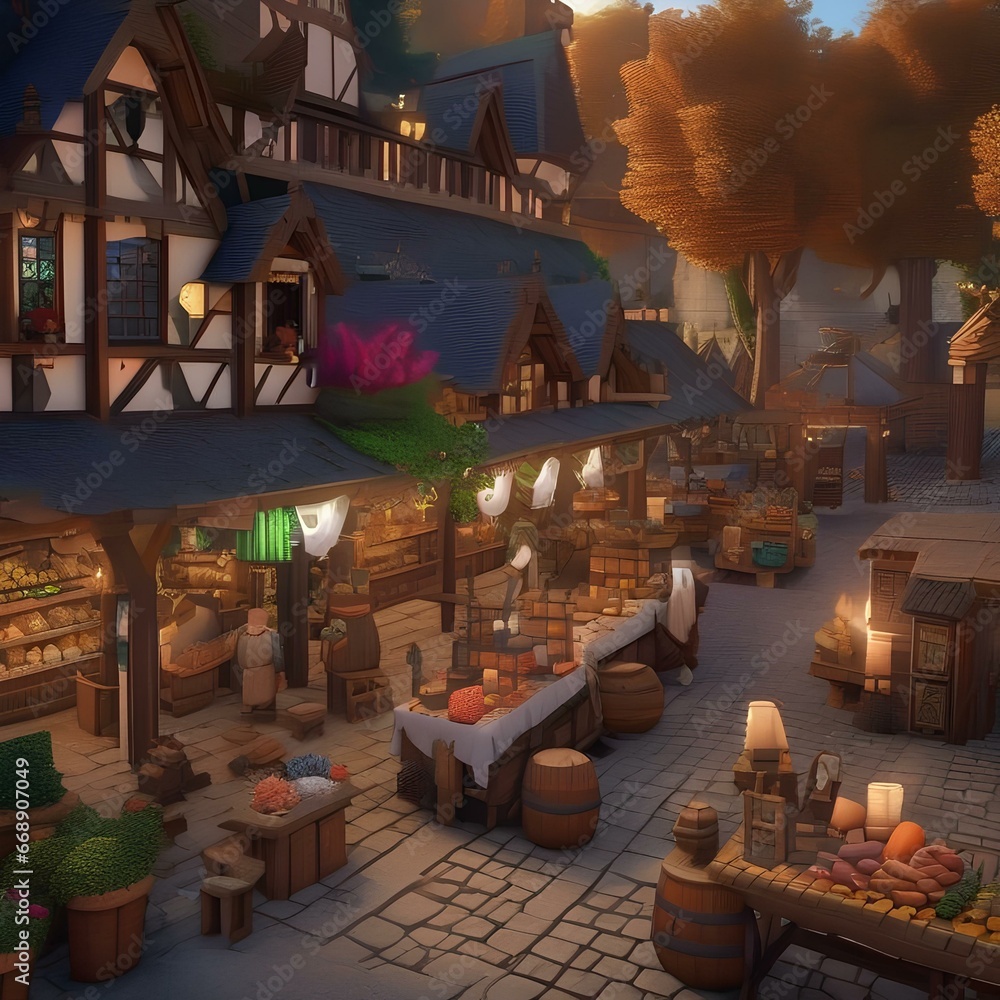 69 Design a pixel art medieval fantasy market with stalls, merchants ...
