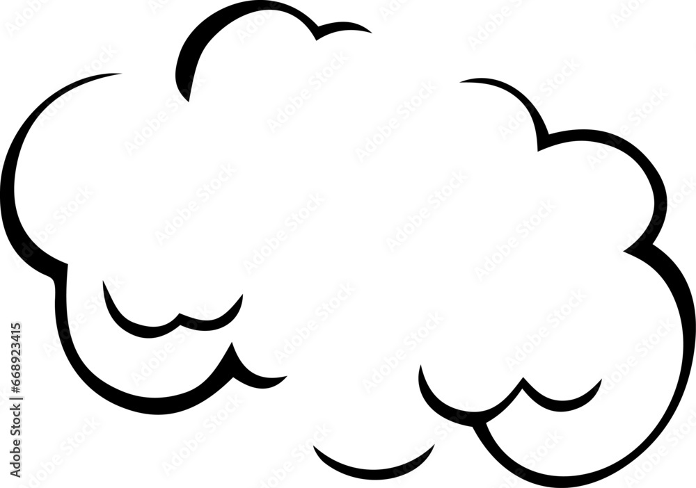 Cloud shape vector illustration. Simple cloud outline design elements ...