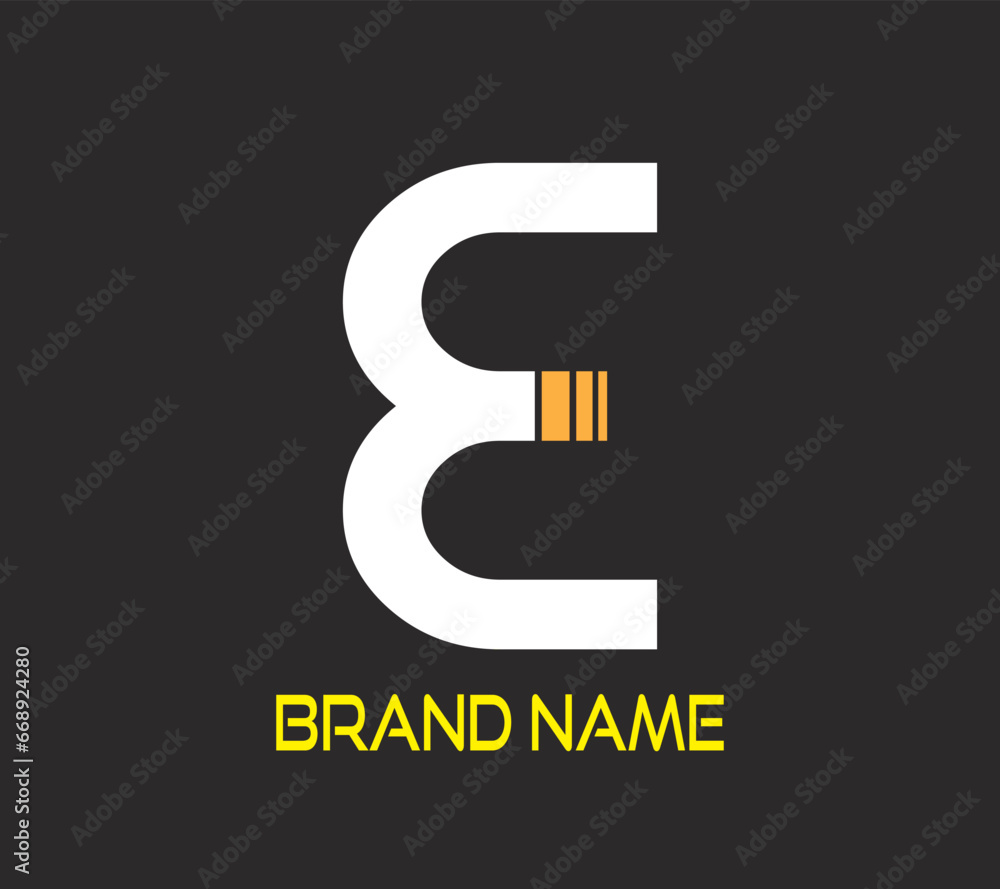 E Letter logo. EPS file. Editable Color. CMYK Color mode. Free Font ...