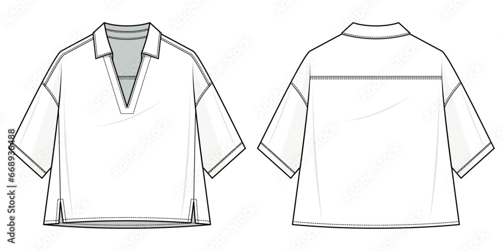 Vetor de short sleeves shirt technical fashion illustration. shirt ...