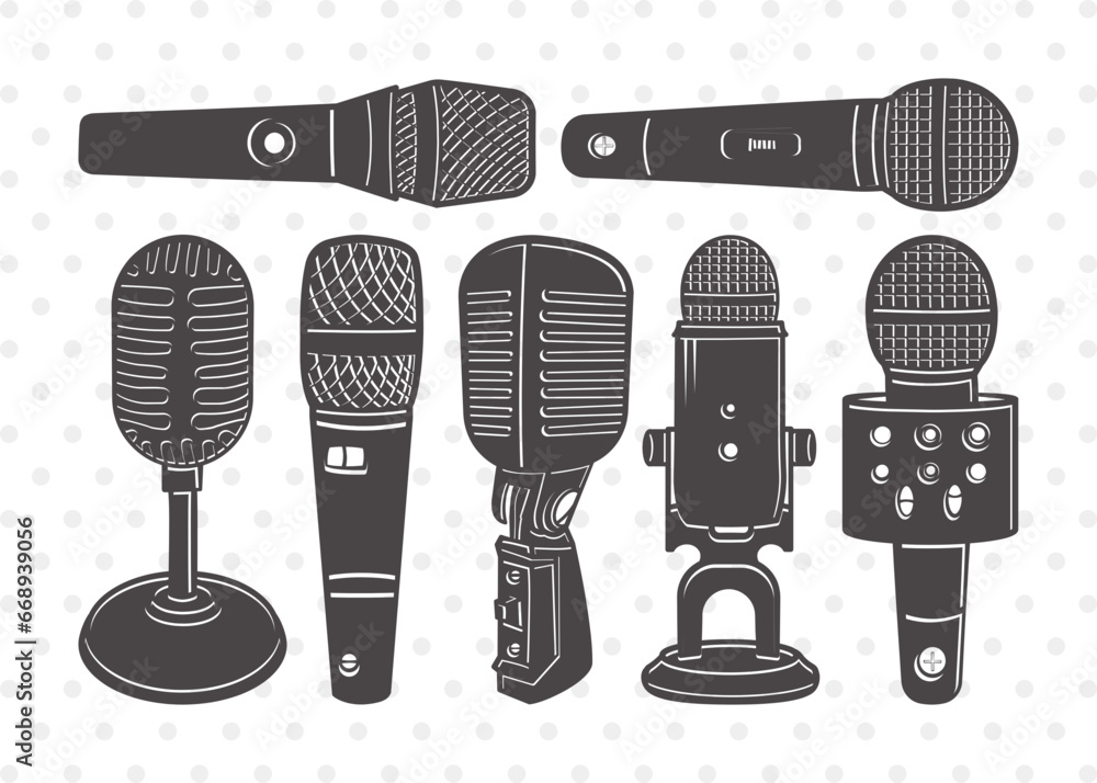 Microphone Clipart SVG Cut File | Mic Svg | Audio Sound Svg | Sound ...