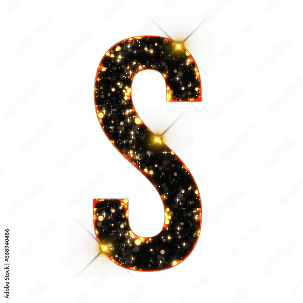 Sparkling bokeh alphabet letters from A to Z, isolated on transparent ...