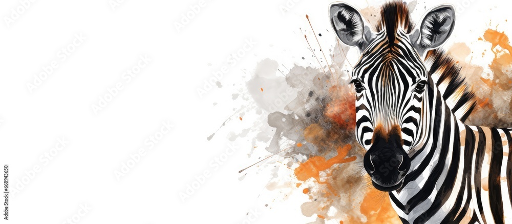 Exotic animal themed art with modern design and a flat perspective ...