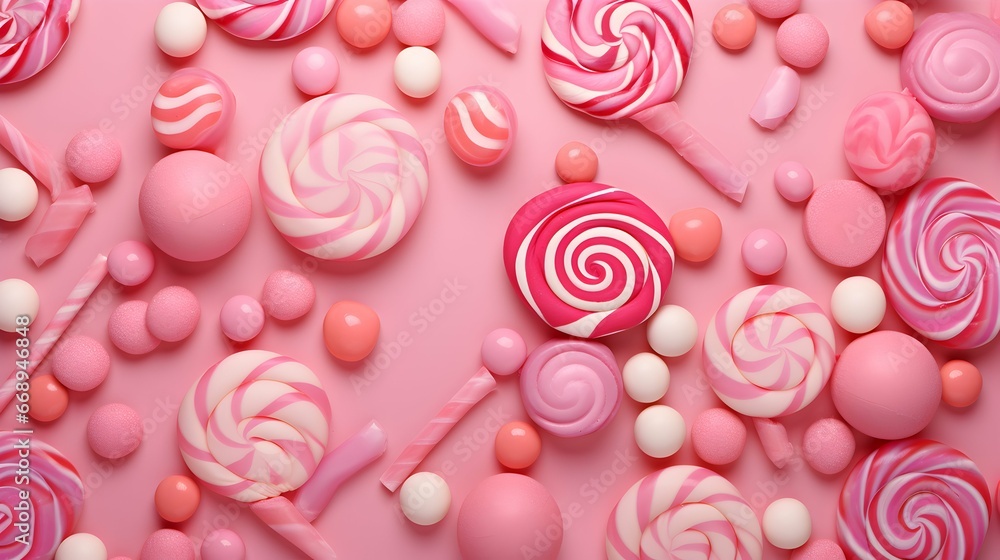 an illustration of a pink candy pattern Stock Illustration | Adobe Stock