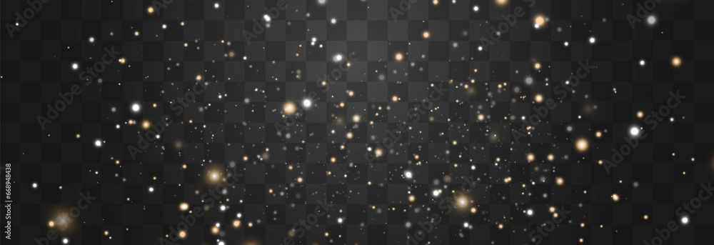 Magical light dust, dusty shine. Flying particles of light. Christmas ...