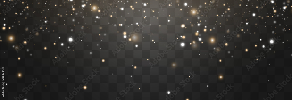 Magical light dust, dusty shine. Flying particles of light. Christmas ...