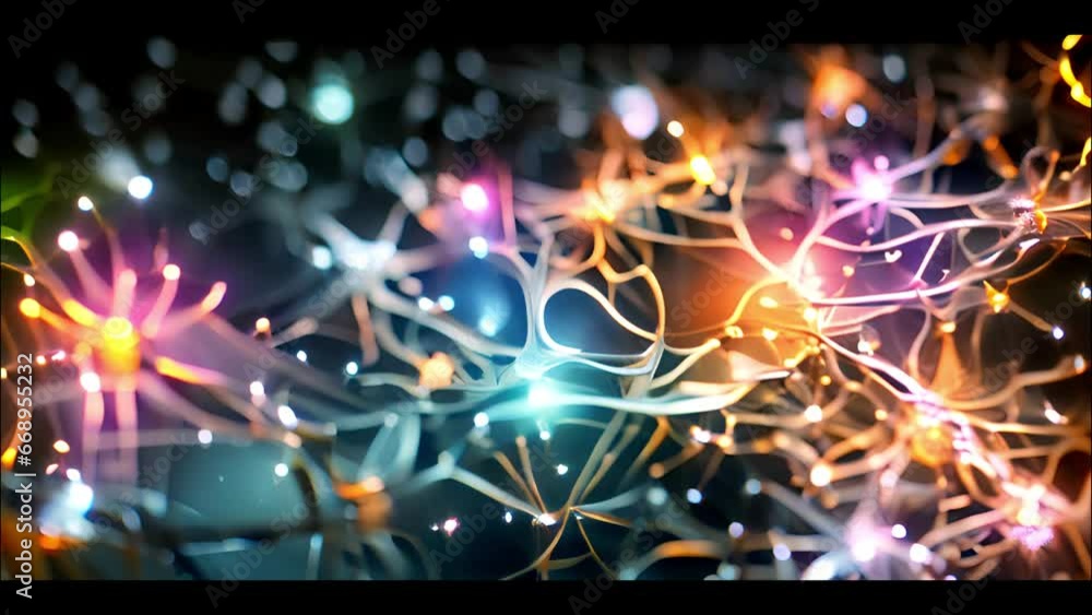 Brain neural network. Human nervous system background. Signal ...