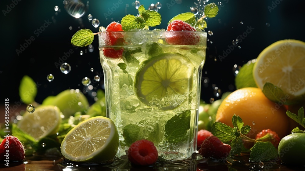 Iced smoothie, fruit water splash, water shake, big Grass cup, fruit ...