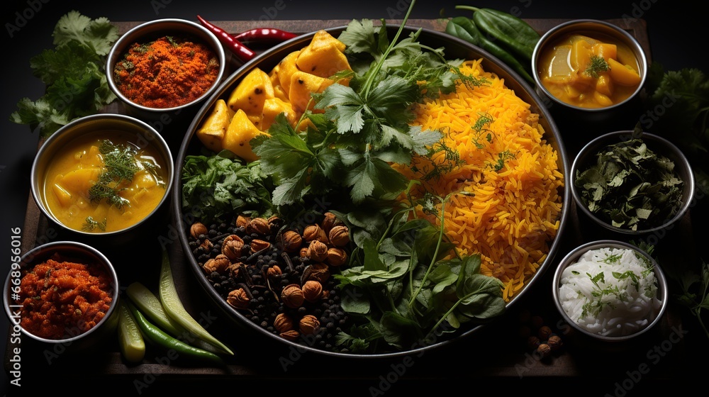 Indian food Curry butter chicken, Palak Paneer, Chiken Tikka, Biryani ...