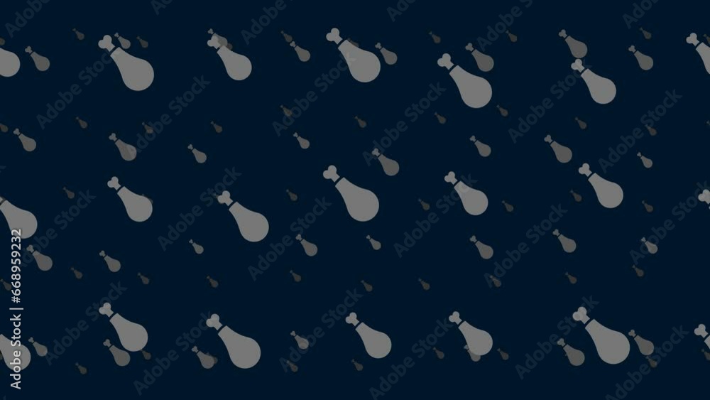 Chicken's leg symbols float horizontally from left to right. Parallax ...