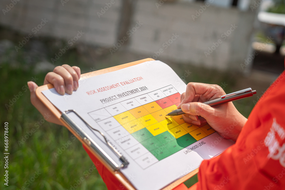 Action of the project engineer is rating on risk assessment form to ...