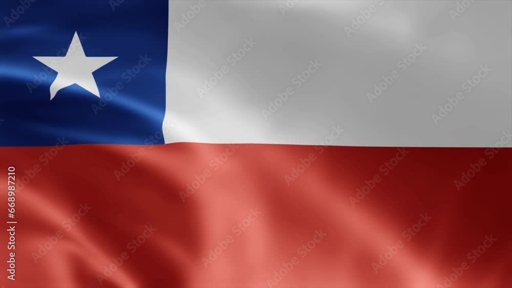 Chile flag is waving 3D animation. Chile flag waving in the wind ...