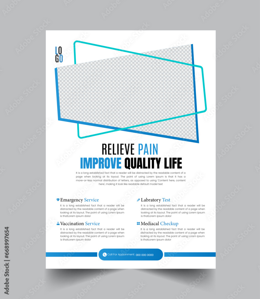 Modern Vector medical corporate healthcare flyer template layout ...
