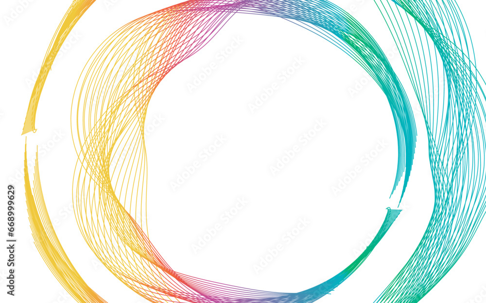Abstract colorful wave circle line on transparent background modern ...