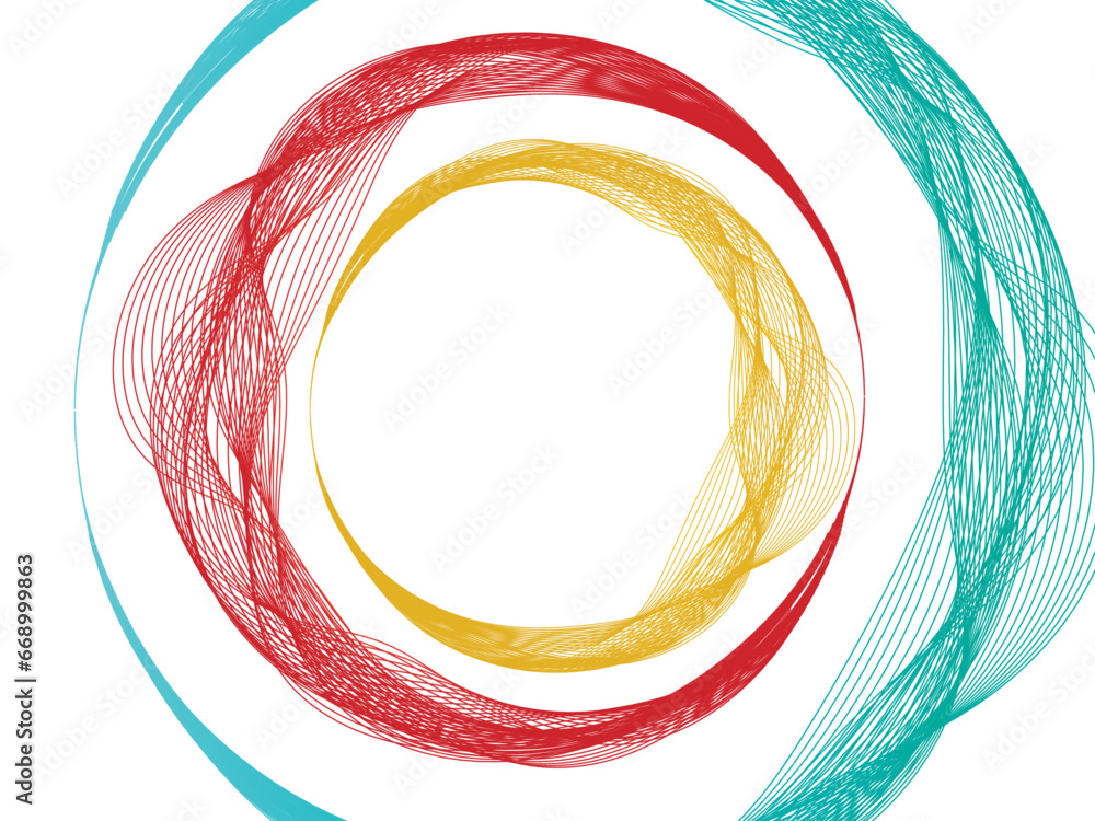 Abstract colorful wave circle line on transparent background modern ...