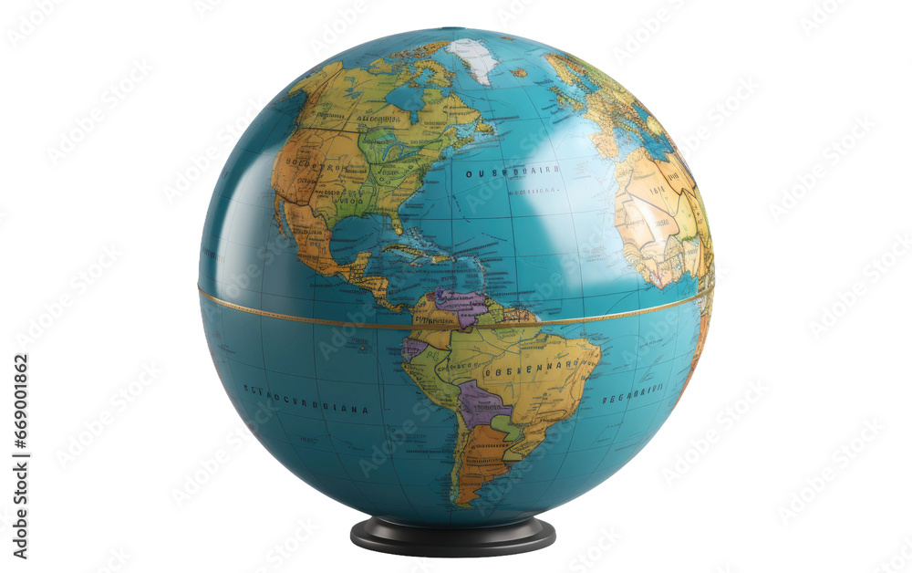 Beautiful World Globe in Stunning Base Isolated on Transparent ...