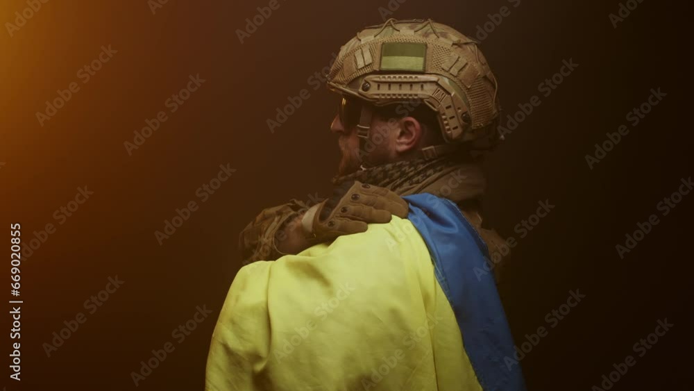 A military man on an isolated background, a special forces soldier ...