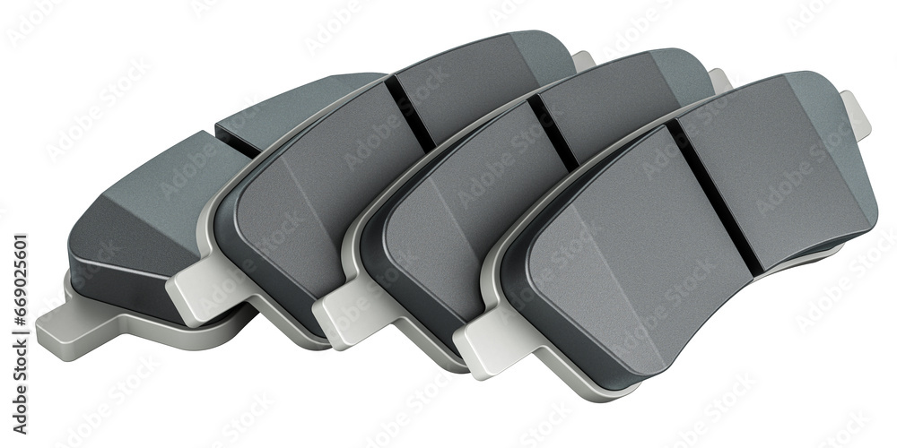 Set of Brake Pads, 3D rendering isolated on transparent background ...