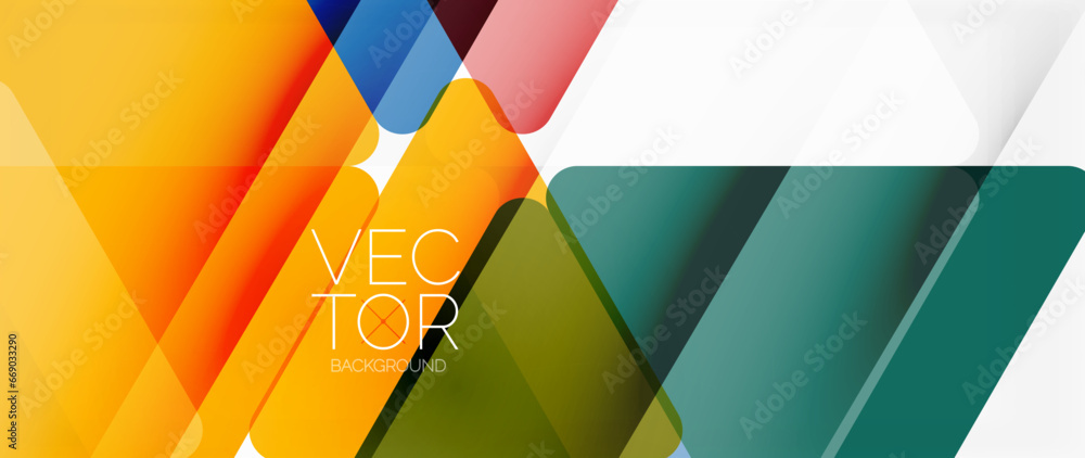 Abstract background. Color transparent triangles in mosaic style with ...