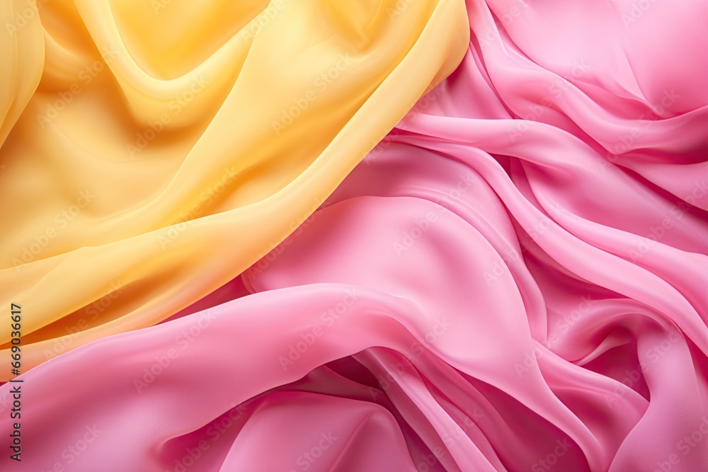 Chiffon Chroma: Colorful Pink and Yellow Fabric Backgrounds Vibrant ...
