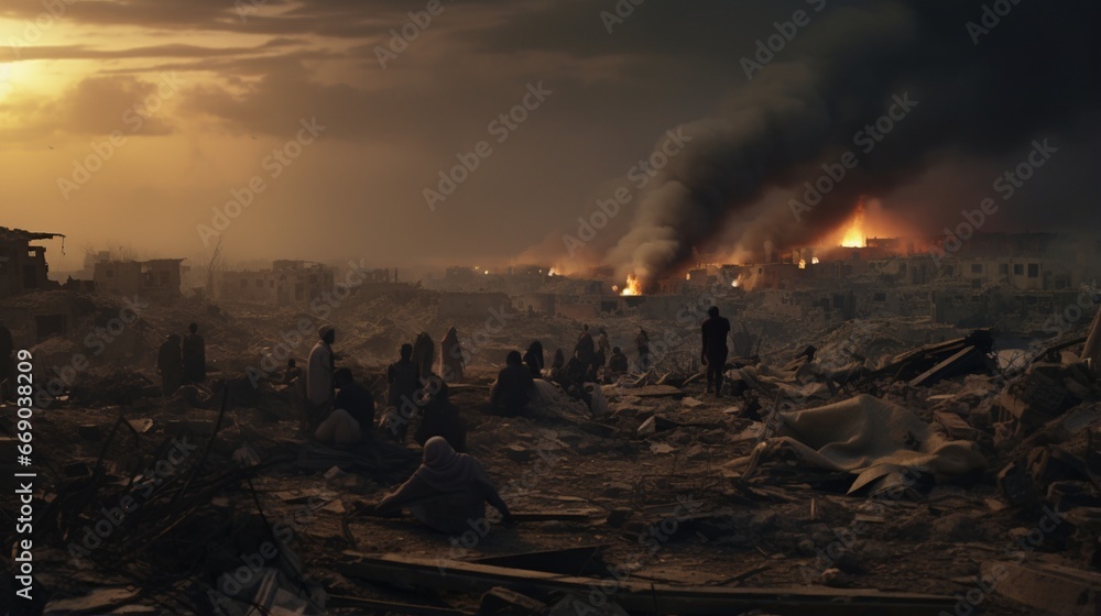 an image depicting the challenges faced by people living in conflict ...