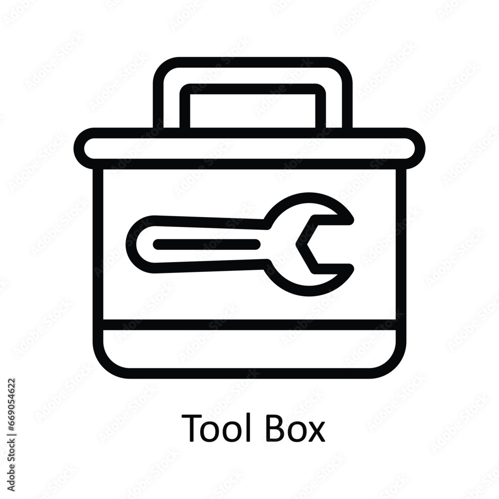 Tool Box vector outline Design illustration. Symbol on White background ...