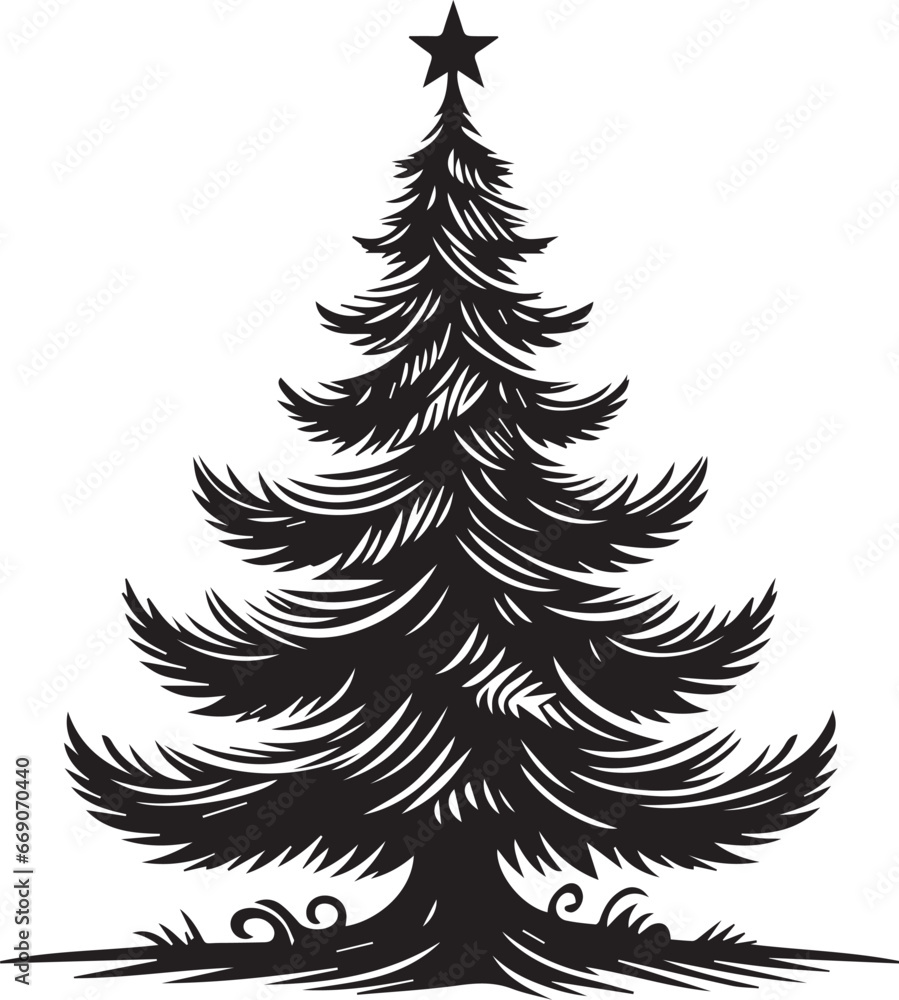 christmas tree EPS, christmas tree Silhouette, christmas tree Vector ...