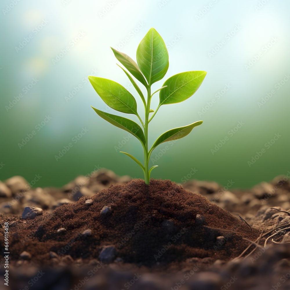 The Evolution Of A Young Plant Symbolizing Growth And Renewal . Сoncept ...