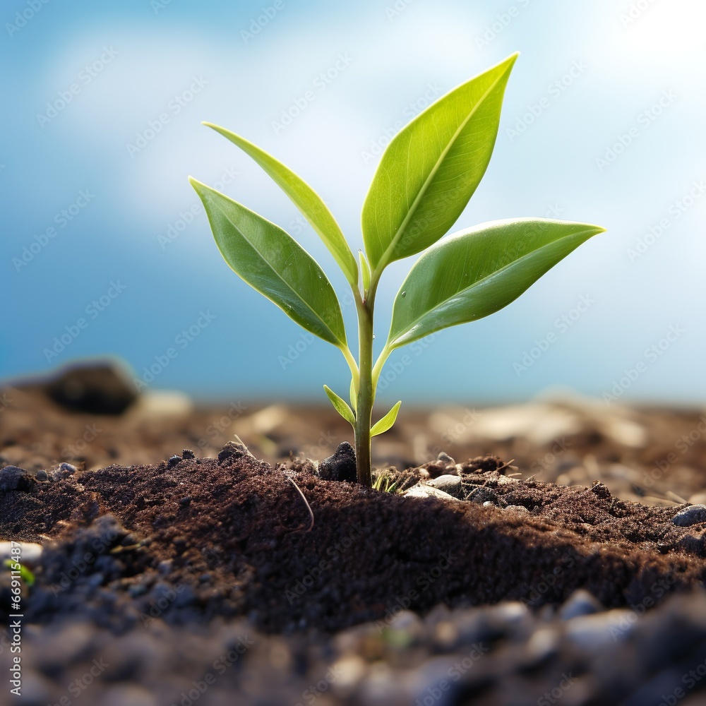 The Evolution Of A Young Plant Symbolizing Growth And Renewal . Сoncept ...