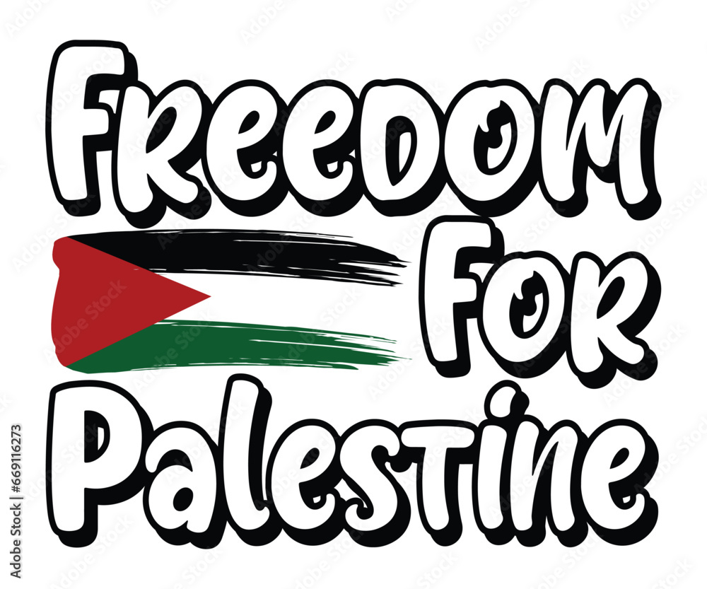 Freedom for Palestine, vector typography design, can be used for ...