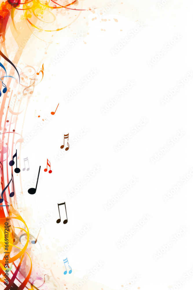 music notes frame border emptypage Whitebackground Stock Illustration ...