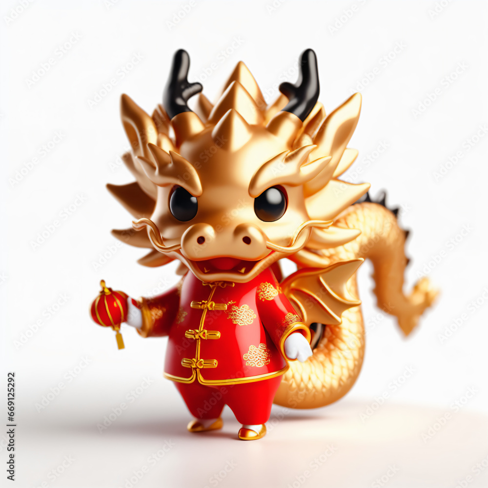 cute golden chinese dragon model, in suit,Loong, gold, metal, logo,New ...
