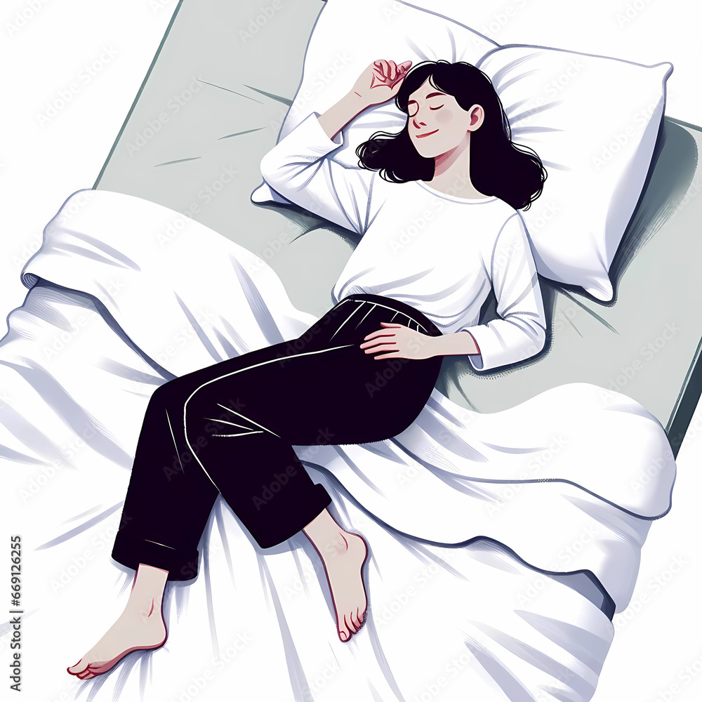 Generative AI illustrates a moment of repose: an animated woman lying ...