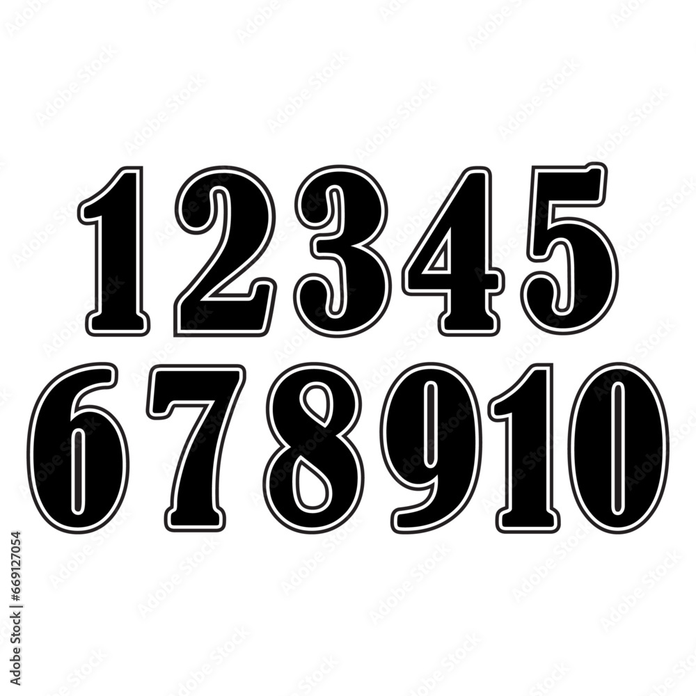Number With Outline Svg Stock Vector | Adobe Stock