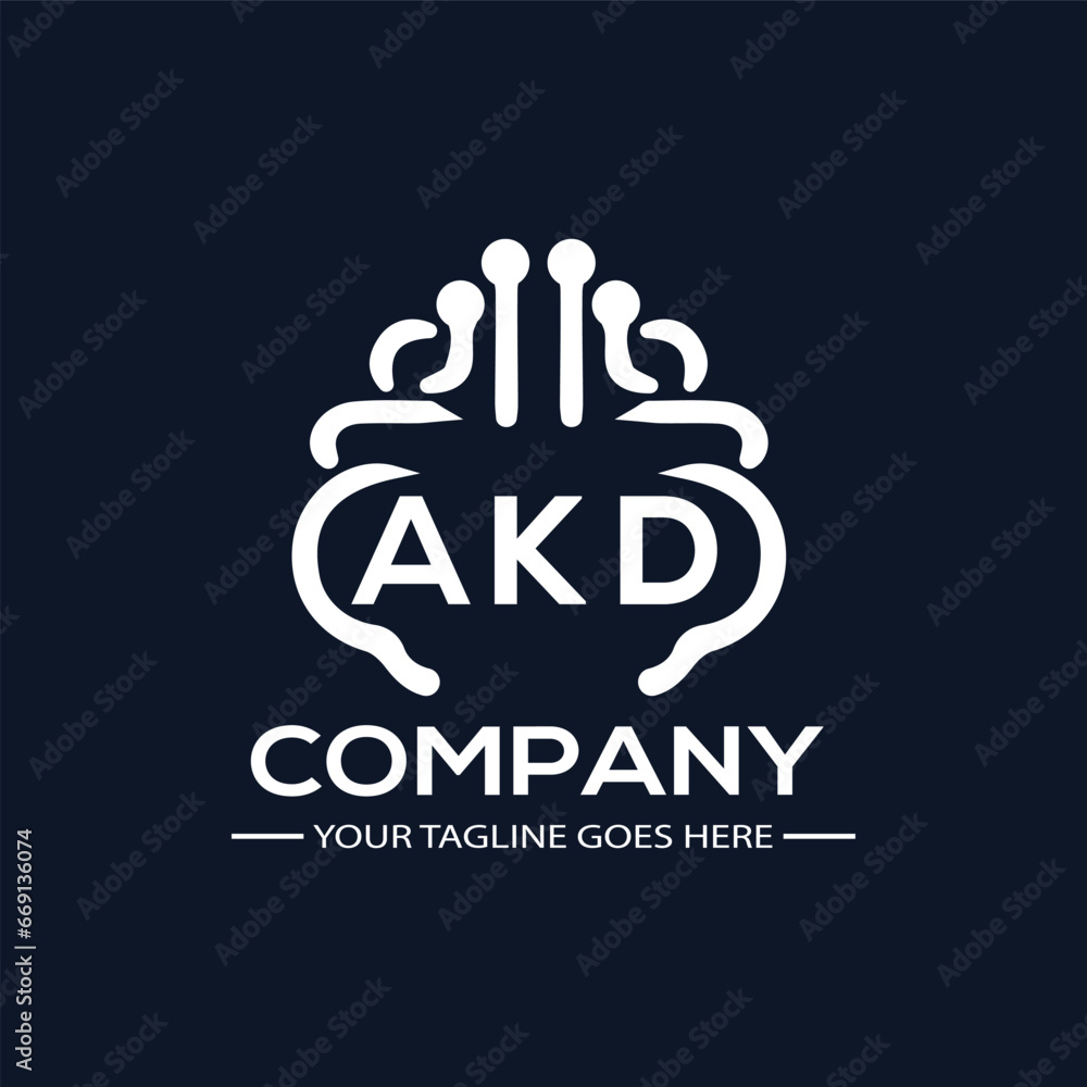 AKD logo design initial creative letter logo. AKD unique letter logo ...