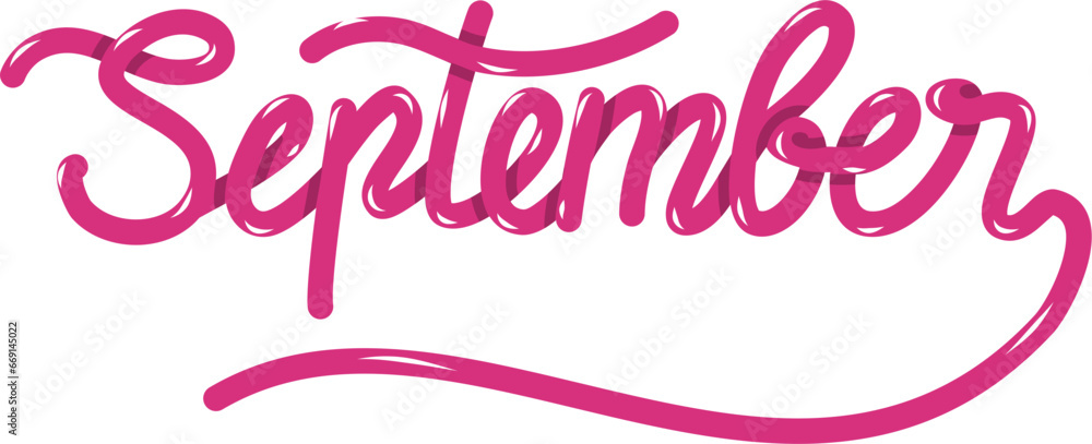 September Hand lettering Stock Vector | Adobe Stock