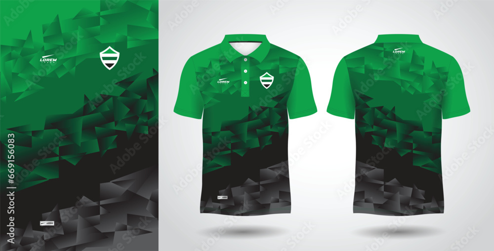 green sublimation polo sport jersey mockup design Stock Vector | Adobe ...