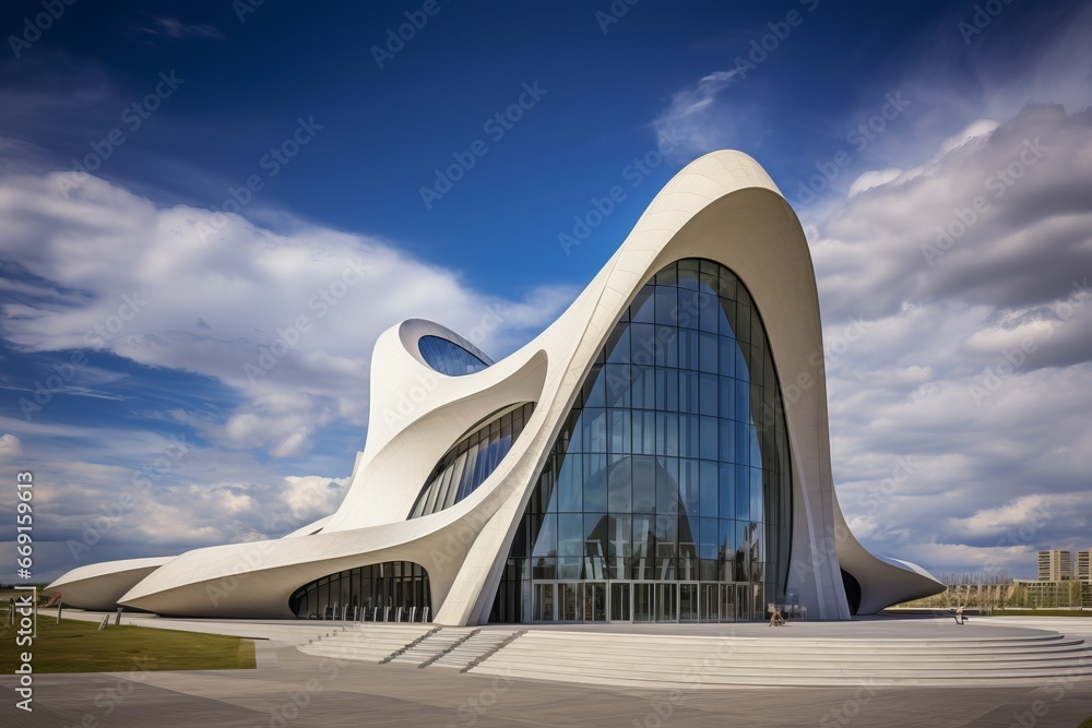 An image of a cultural center's unique architectural structure ...
